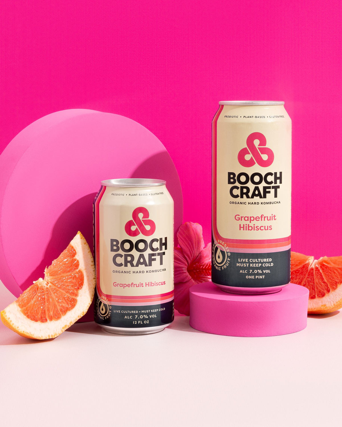 Boochcraft Grapefruit Hibiscus Hard Kombucha